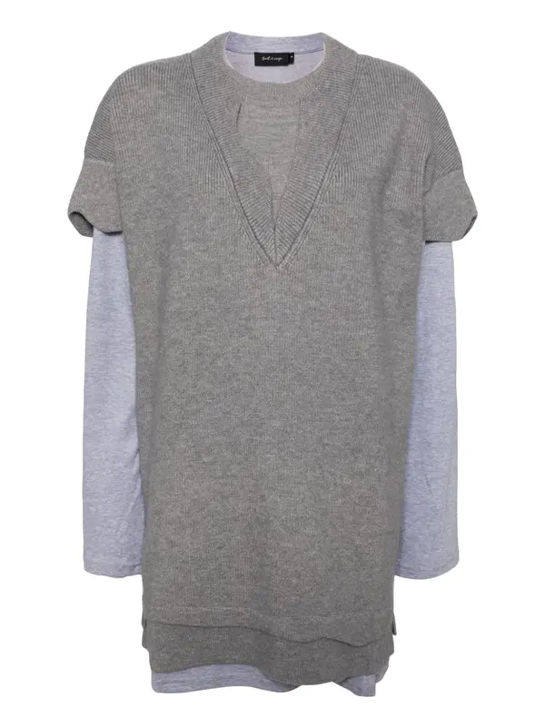 TOUT A COUP V-neck Jumper Set - Grey