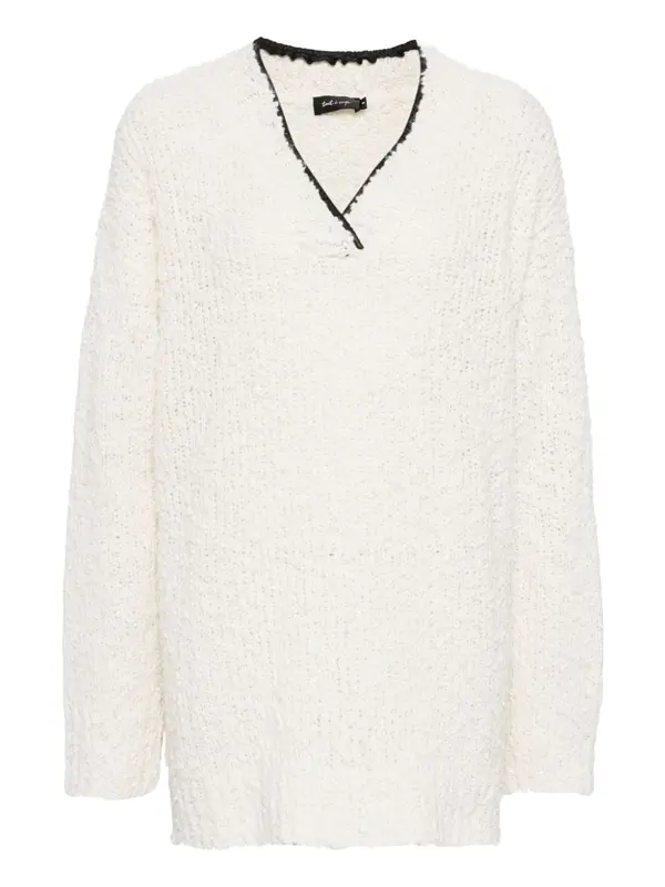 TOUT A COUP V-neck Jumper - Neutrals