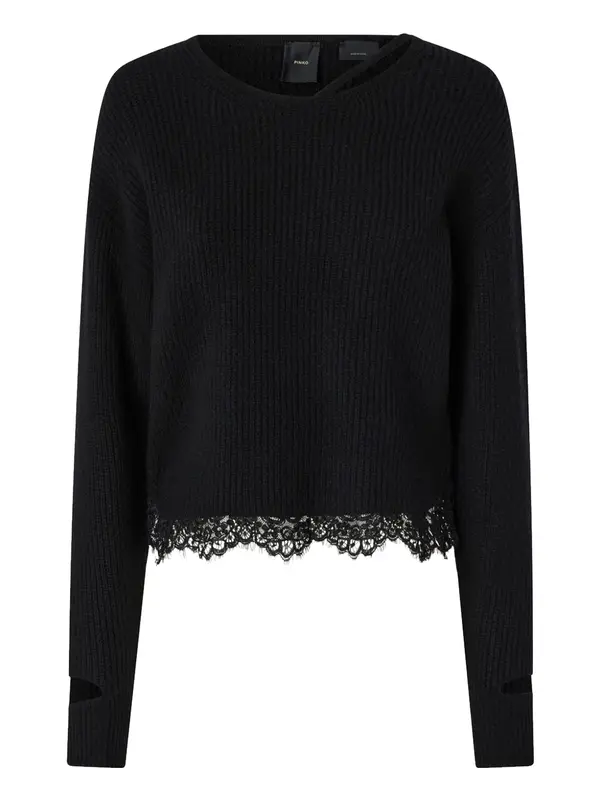 Pinko Lace-trim Sweater - Black