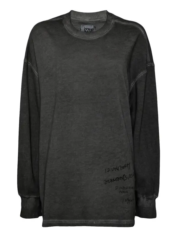 Izzue Handwriting Long-sleeved T-shirt - Grey