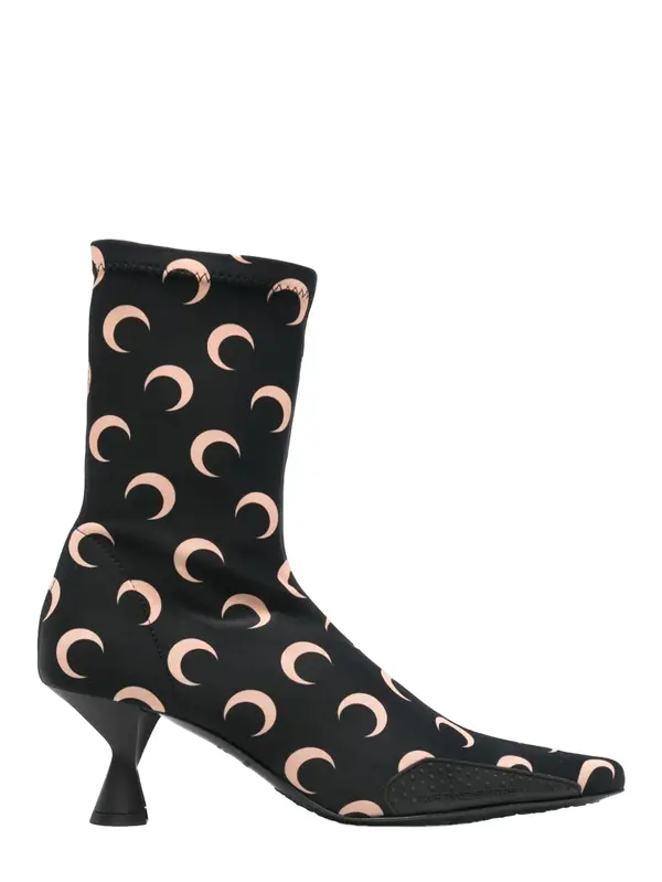 MARINE SERRE 60mm Moon-printed Jersey Boots - Black