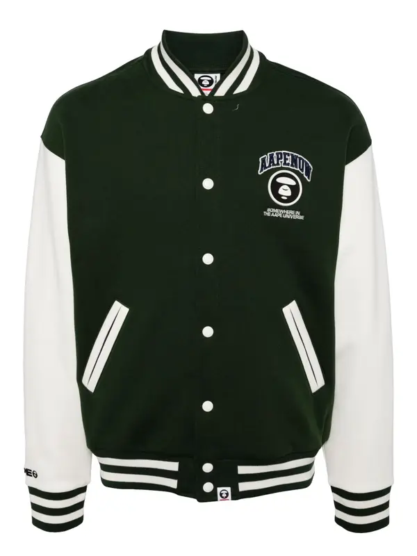 AAPE BY *A BATHING APE® Logo Baseball Jacket - Green