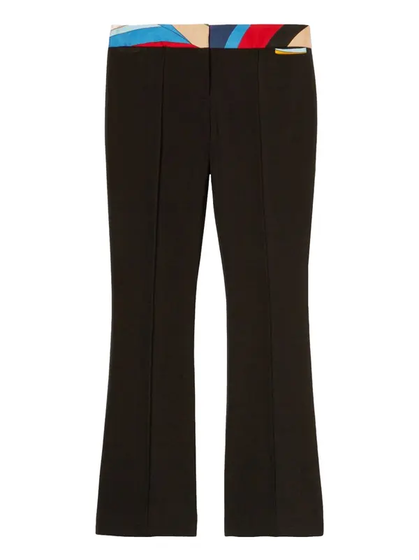Emilio Pucci Abstract-print Trim Cropped Trousers - Black