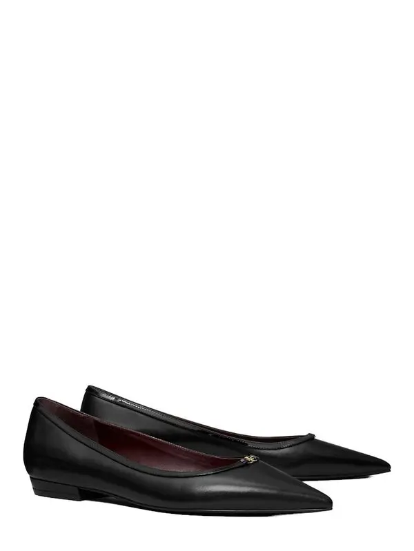 Tory Burch Double T Buckle Flat - Perfect Black
