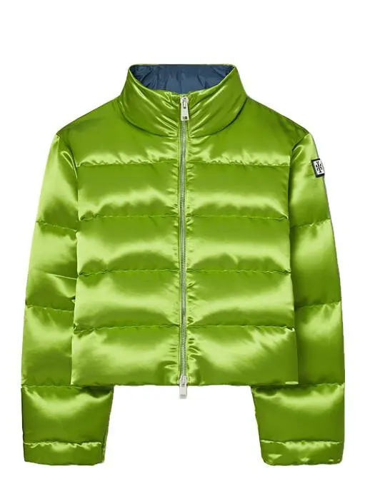 Tory Burch Satin Down Jacket - Brilliant Green