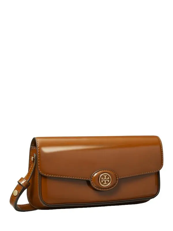 Tory Burch Robinson Spazzolato Rectangular Shoulder Bag - Dark Sienna