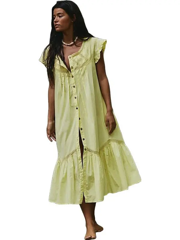 Free People Aster Midi Dress - Chardonnay
