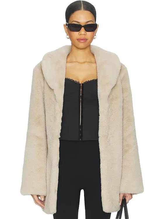 Majorelle Tatiana Faux Fur Coat - Beige