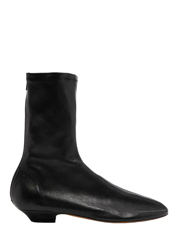 Khaite Apollo 25 Grained Leather Ankle Boots - Black