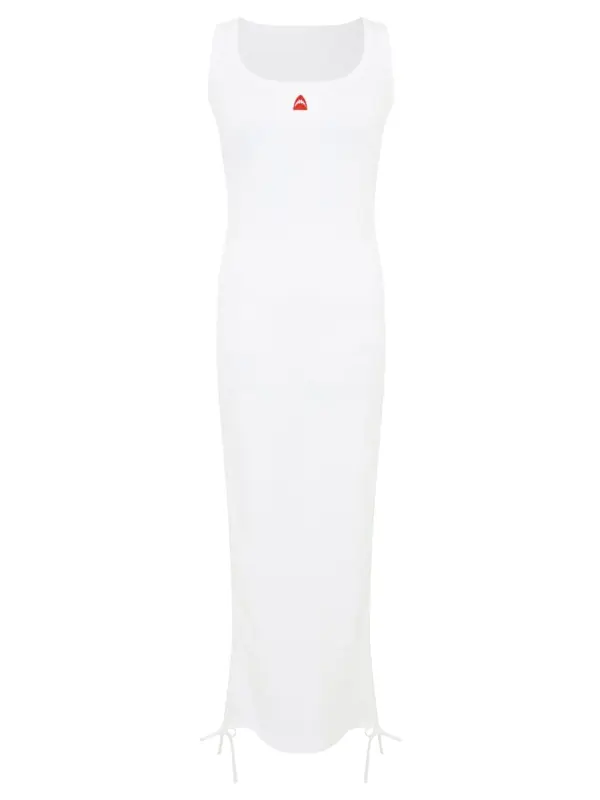 LET'S SWIM Ruched Detailing Dress - White