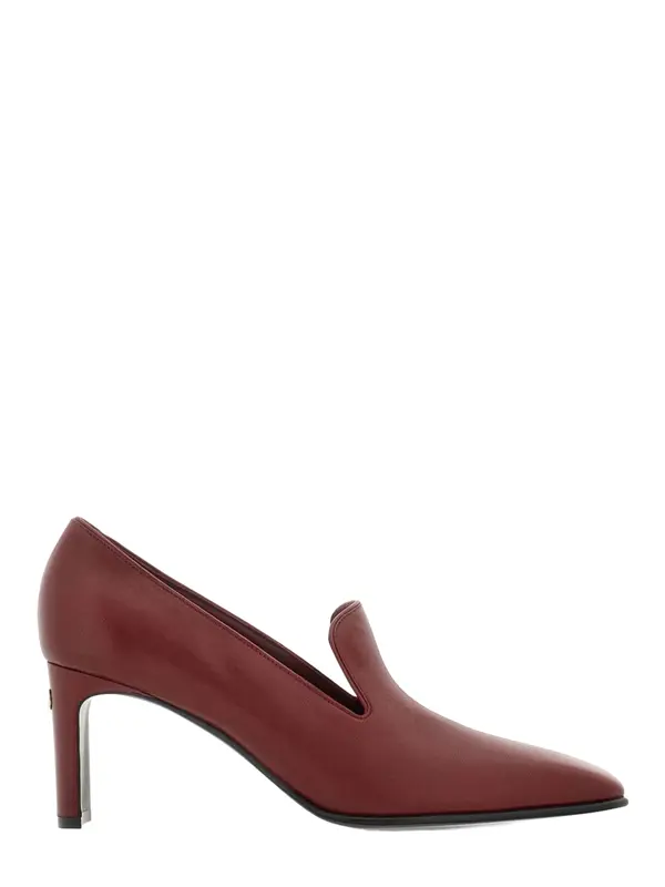 FERRAGAMO 70mm Heeled Loafers - Red