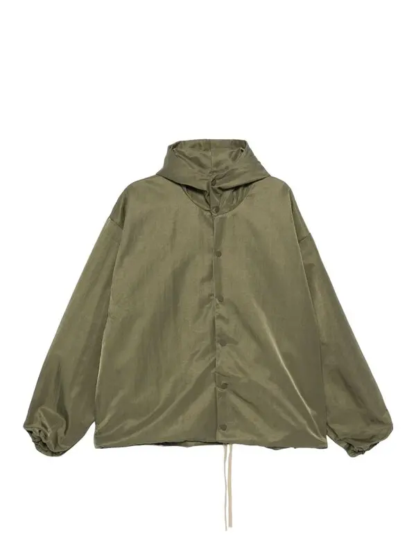 Fear Of God Textured Nylon Hooded Coaches Jacket - Green