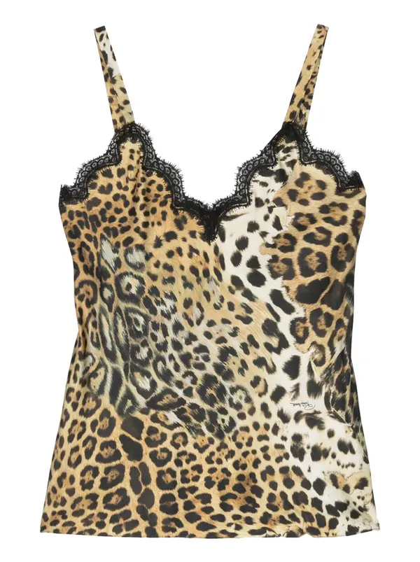 Roberto Cavalli Leopard-print Top - Neutrals