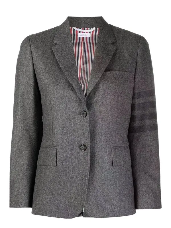 Thom Browne 4-bar Stripe Cropped Blazer - Grey