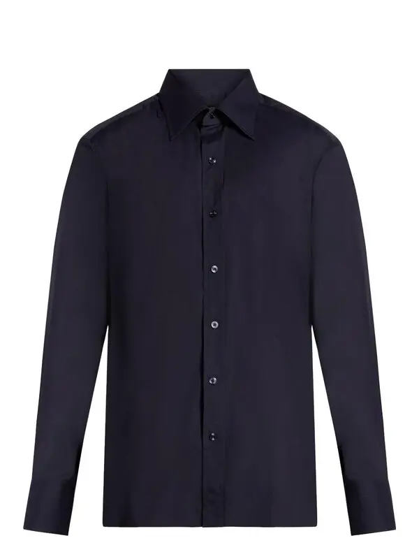 TOM FORD Slim-cut Cotton Shirt - Blue