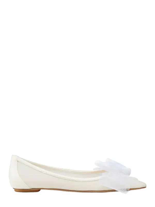 STUART WEITZMAN Blushing Bow Ballerina Shoes - White