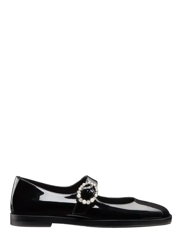STUART WEITZMAN Loralei Crystal Ballerina Shoes - Black