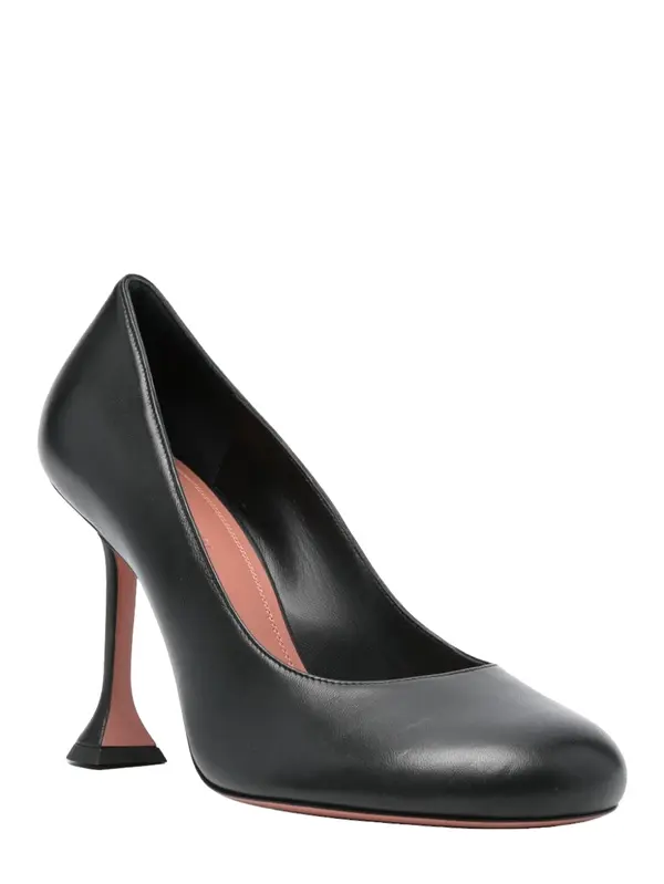 Amina Muaddi 80mm Leather Pumps - Black