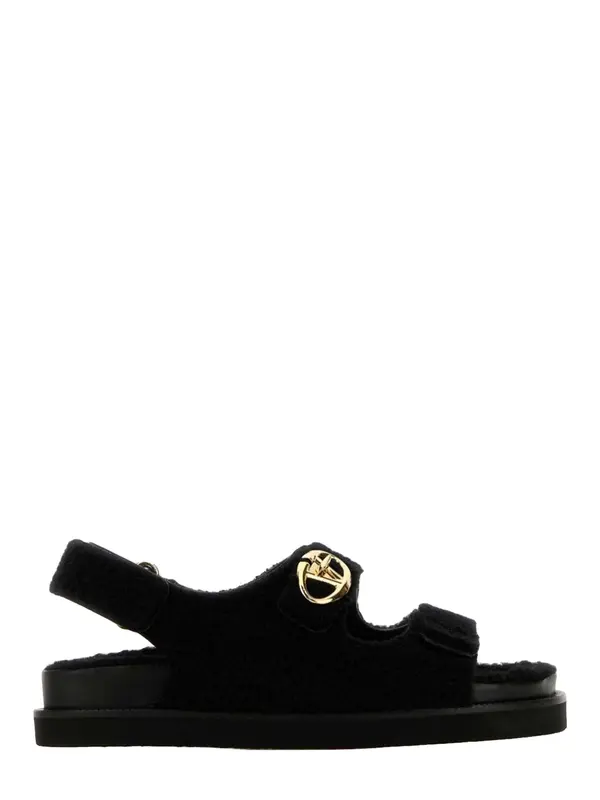 Valentino Garavani Faux-fur Sandals - Black