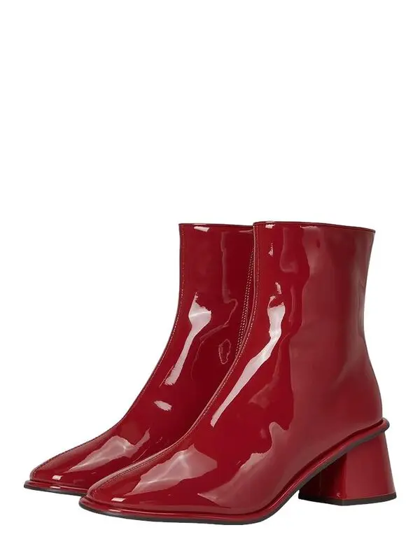 COACH Gigi Patent Leather Ankle Boots - Red
