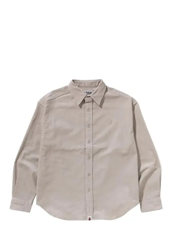 A BATHING APE One Point Corduroy Long Sleeve Shirt - Ivory