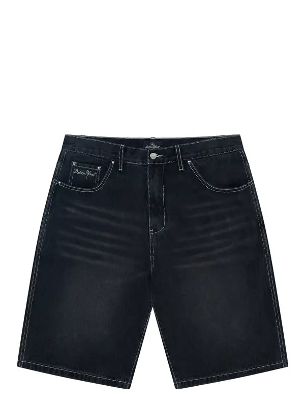 BROKEN PLANET Denim Shorts - Washed Black