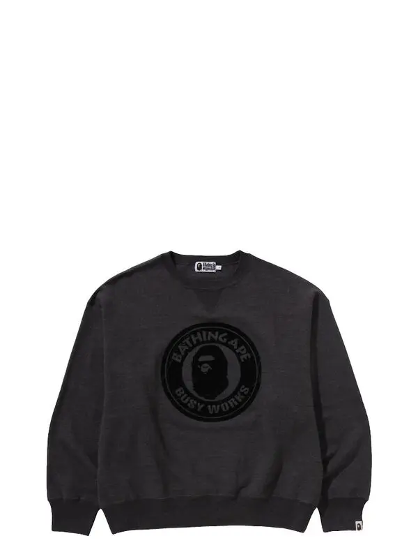 BAPE Over Dye Busy Works Crewneck Sweatshirt - Grey