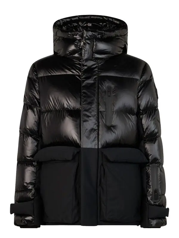 Moose Knuckles Panelled Hooded Down Jacket - Black