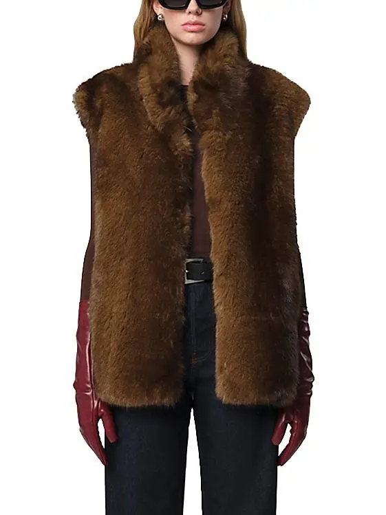 Apparis Laila Faux Fur Vest - Mink