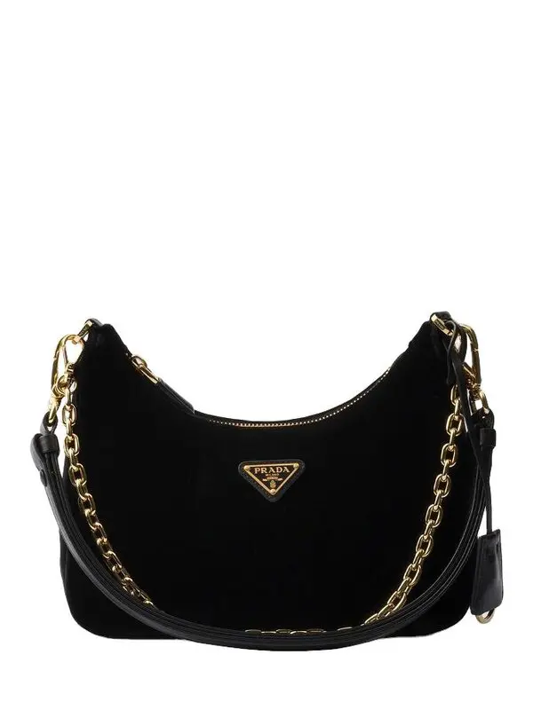 Prada Re-edition Velvet Mini Bag - Black