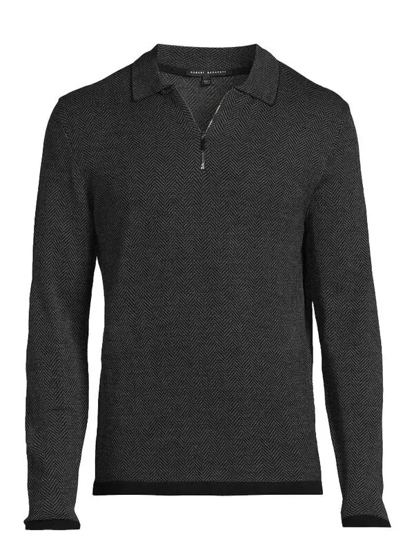 Robert Barakett Forthill Half Zip Sweater - Charcoal