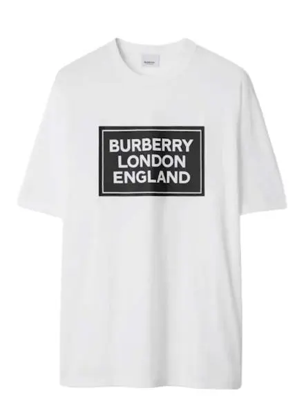 Burberry Ellison Logo Print T-shirt - White