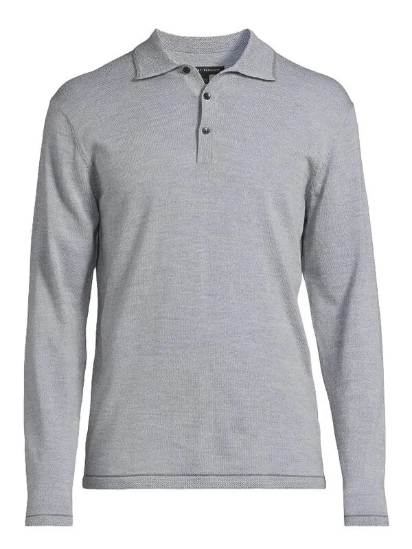Robert Barakett Roman Polo Sweater - Light Grey