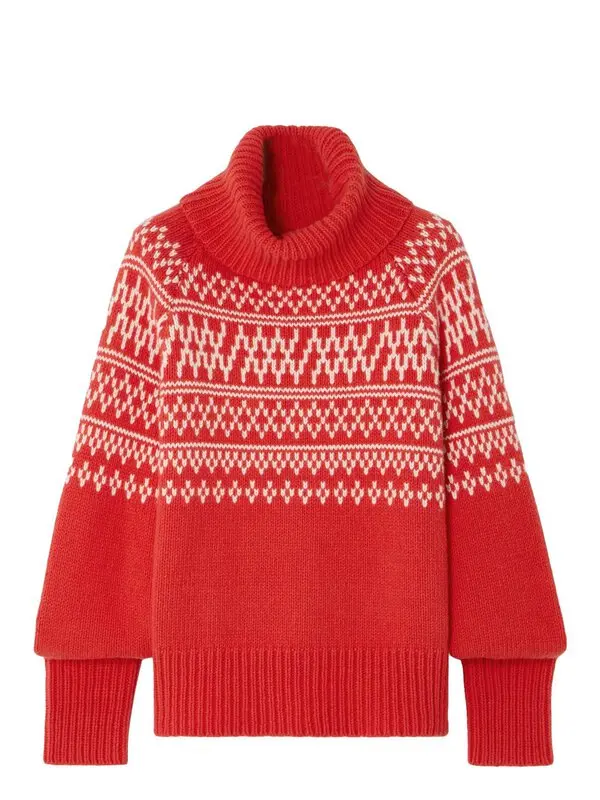 WE NORWEGIANS Setesdal Merino-wool And Cashmere-blend Turtleneck Sweater - Red