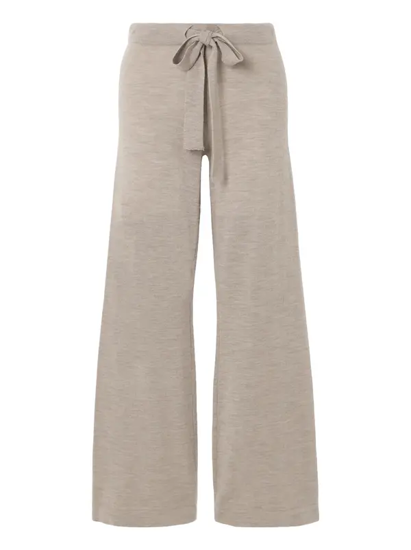 WE NORWEGIANS Geilo Merino Wool Flared Pants - Neutrals