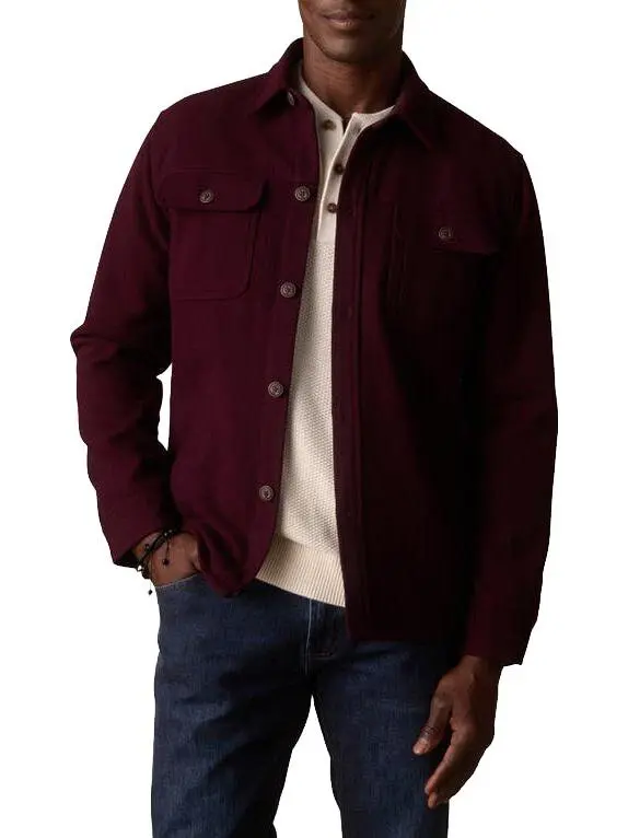 THE NORMAL BRAND Brightside Flannel Lined Workwear Jacket - Port Wine