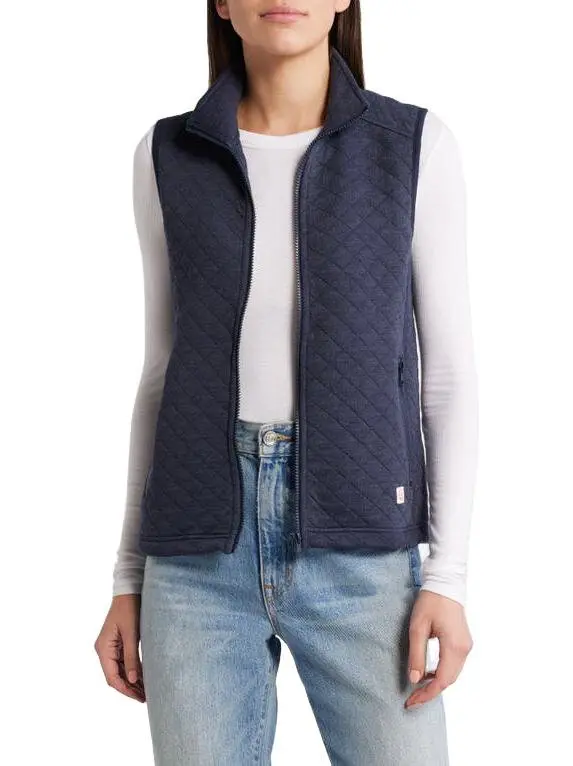Marine Layer Corbet Quilted Vest - Navy Heather