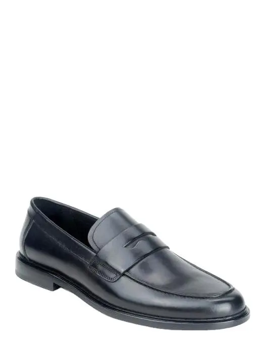 WARFIELD & GRAND Harper Moc Toe Penny Loafer - Black