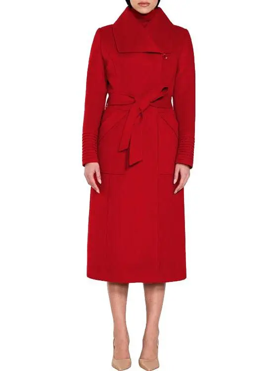 Sentaler Alpaca And Wool Wrap Coat - Scarlet Red