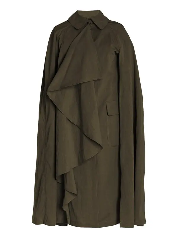 Ulla Johnson Cecille Cotton-blend Cape Coat - Dark Green