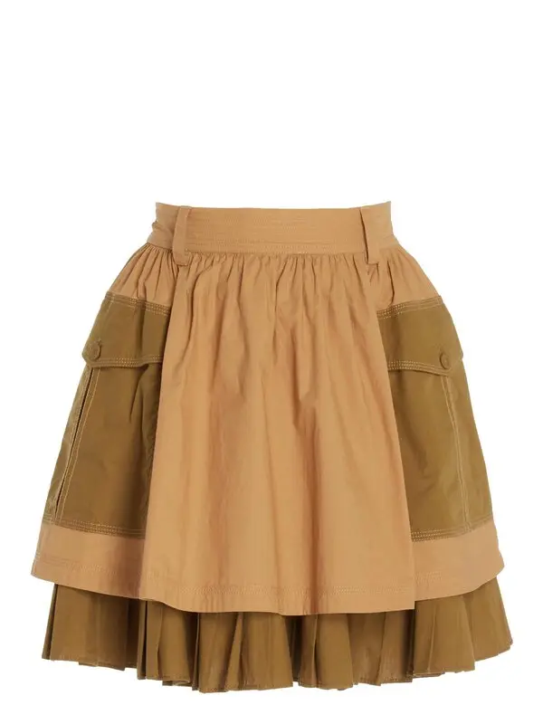 Ulla Johnson Jaqueline Pleated Mini Skirt - Khaki