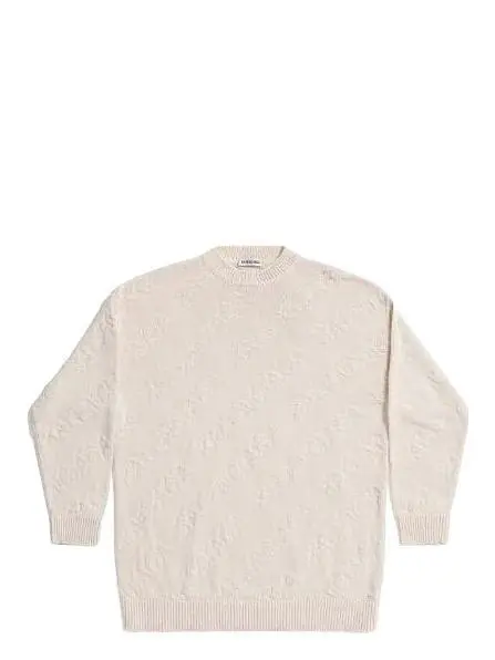 Balenciaga Oversized Crewneck Sweatshirt Sweater - White