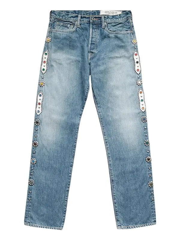 Kapital Monkey Cisco Studs 5 Pocket Denim - Blue
