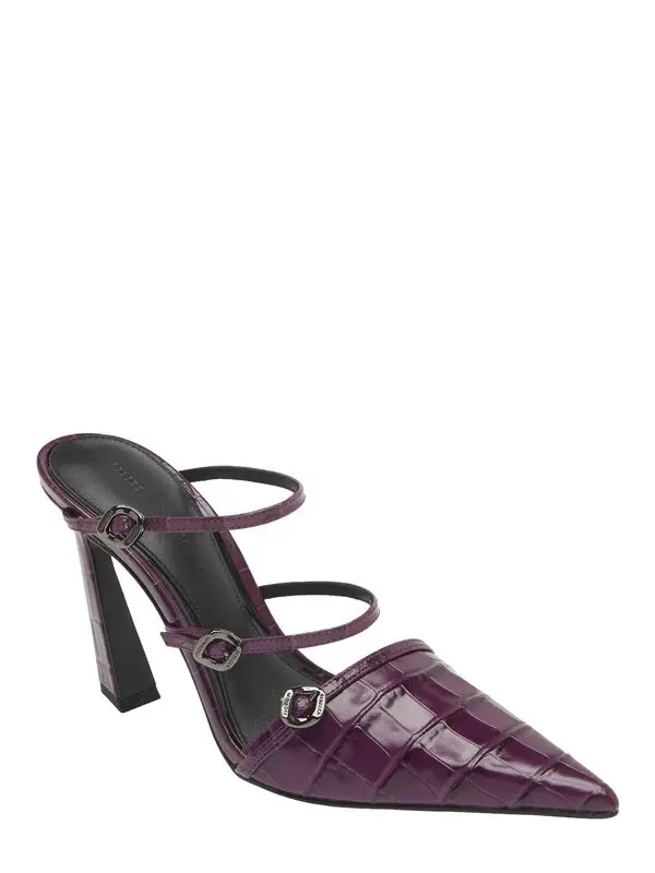 Rebecca Minkoff Buckle Pointed Toe Mule - Berry