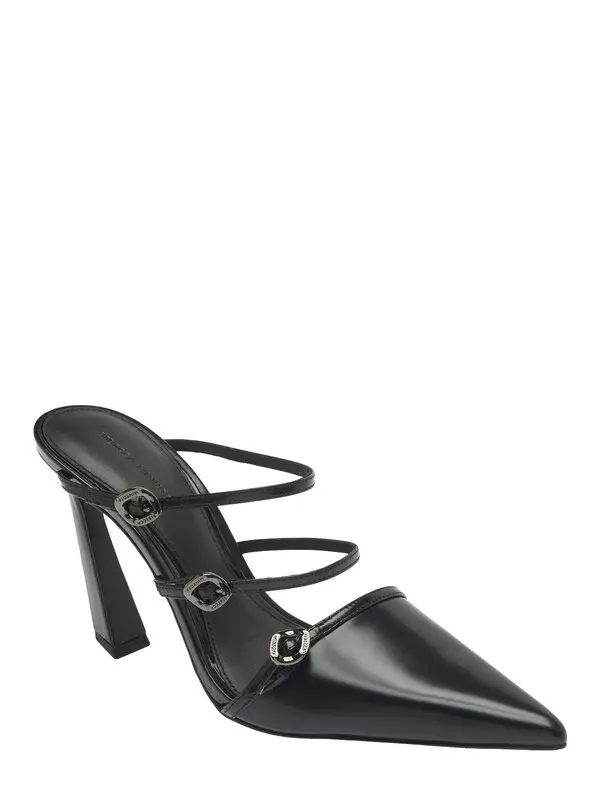 Rebecca Minkoff Buckle Pointed Toe Mule - Black