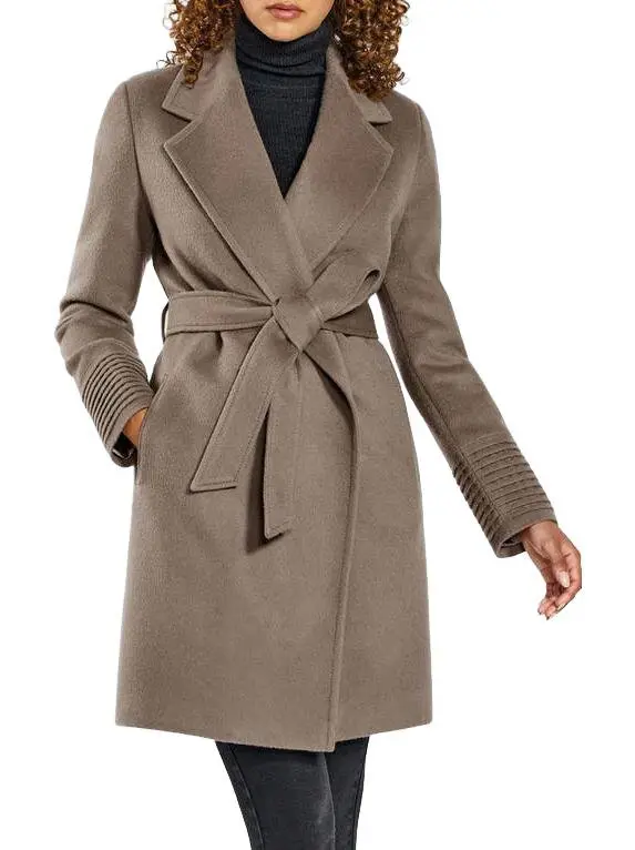 Sentaler Pickstitch Alpaca & Wool Wrap Coat - Beige