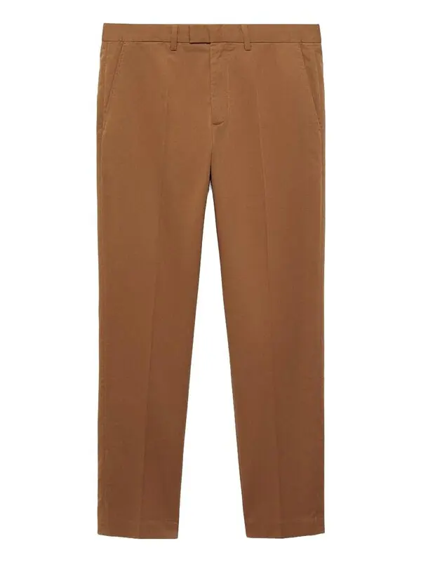 Mango Regular Fit Straight Leg Trousers - Caramel