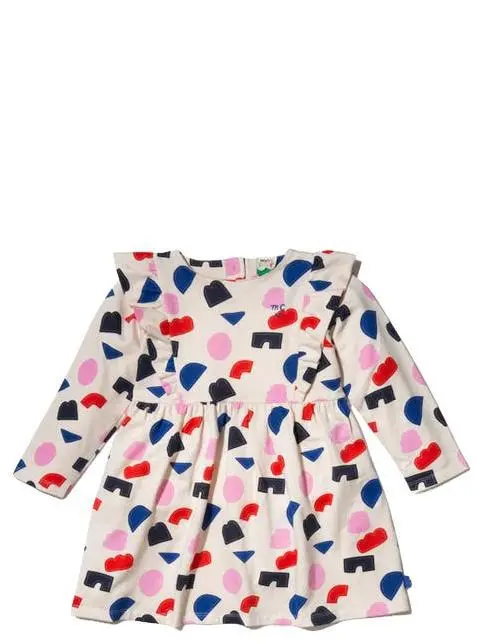MON COEUR Shapes Print Cotton Jersey Dress - Natural/ Multi