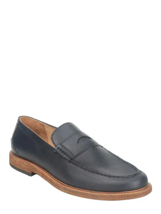 WARFIELD & GRAND Dillinger Moc Toe Penny Loafer - Black