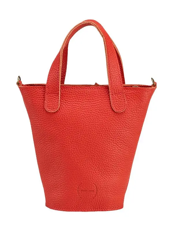 SAREP + ROSE Sara Mini Leather Tote Bag - Red
